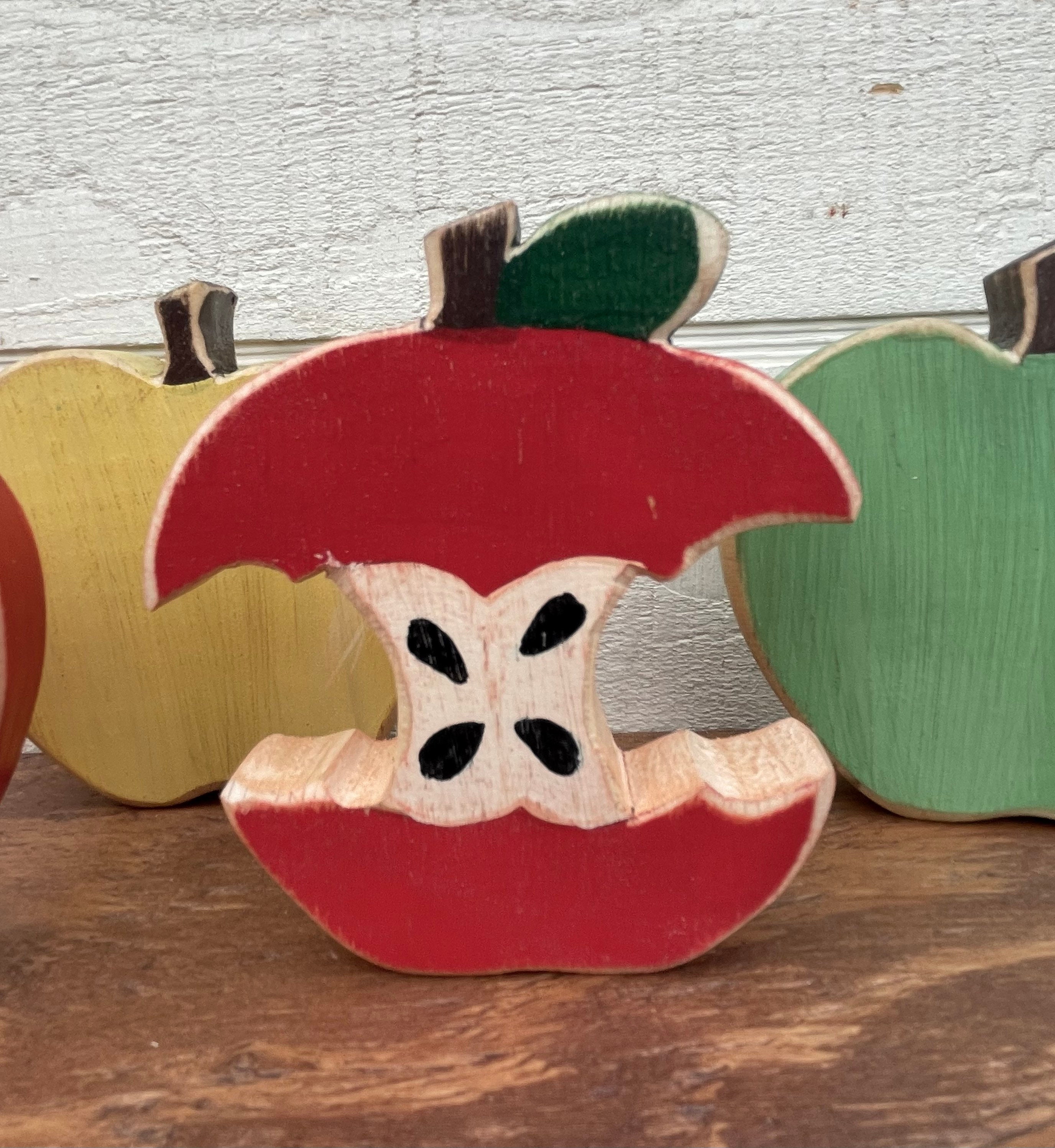 Wood Apple Wooden Apple Decor Wooden Fruit Decor Apple - Etsy