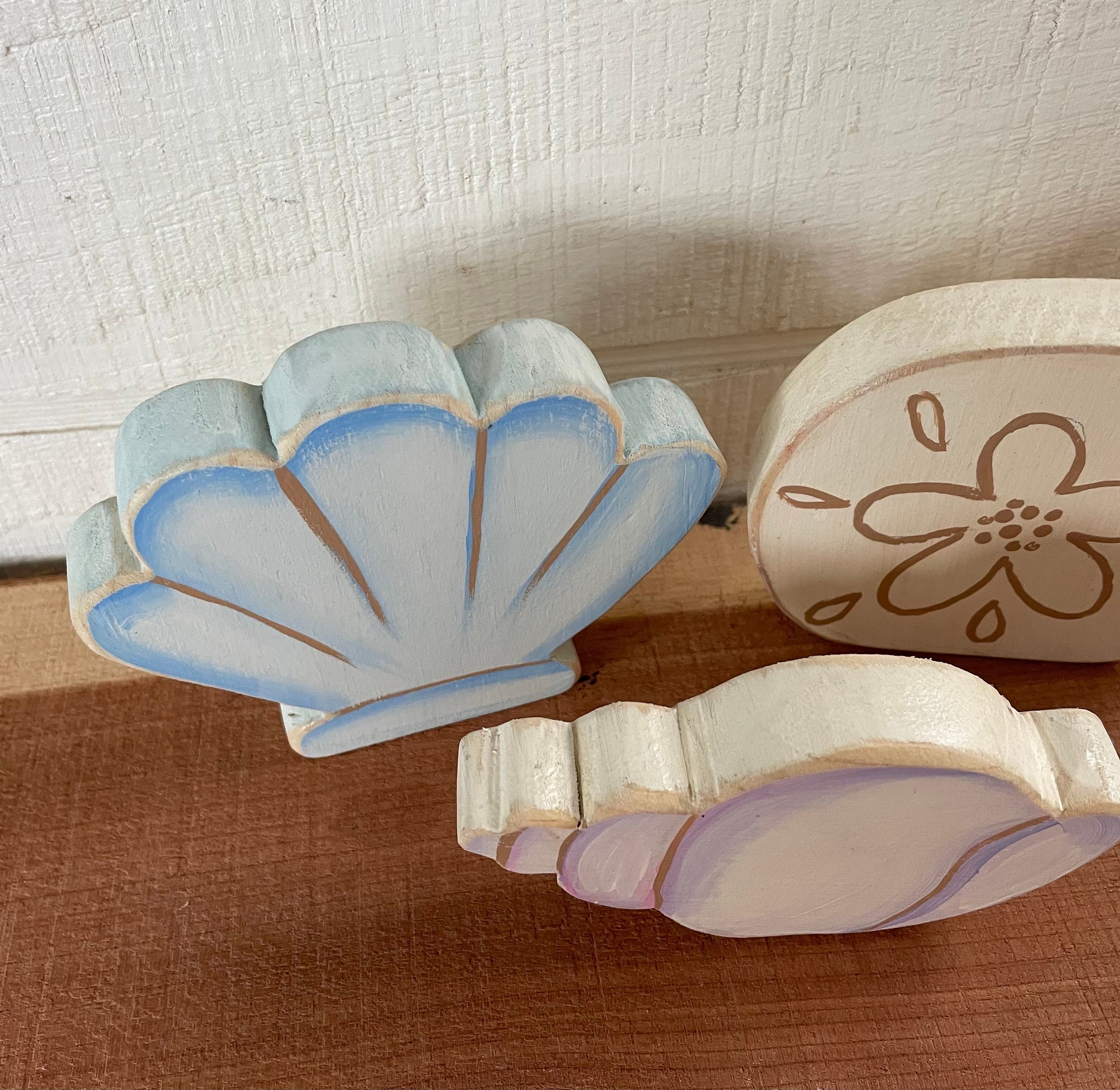 Wood Sea Shell Wood Summer Decor. Sea Shell Wood Decor Beach | Etsy