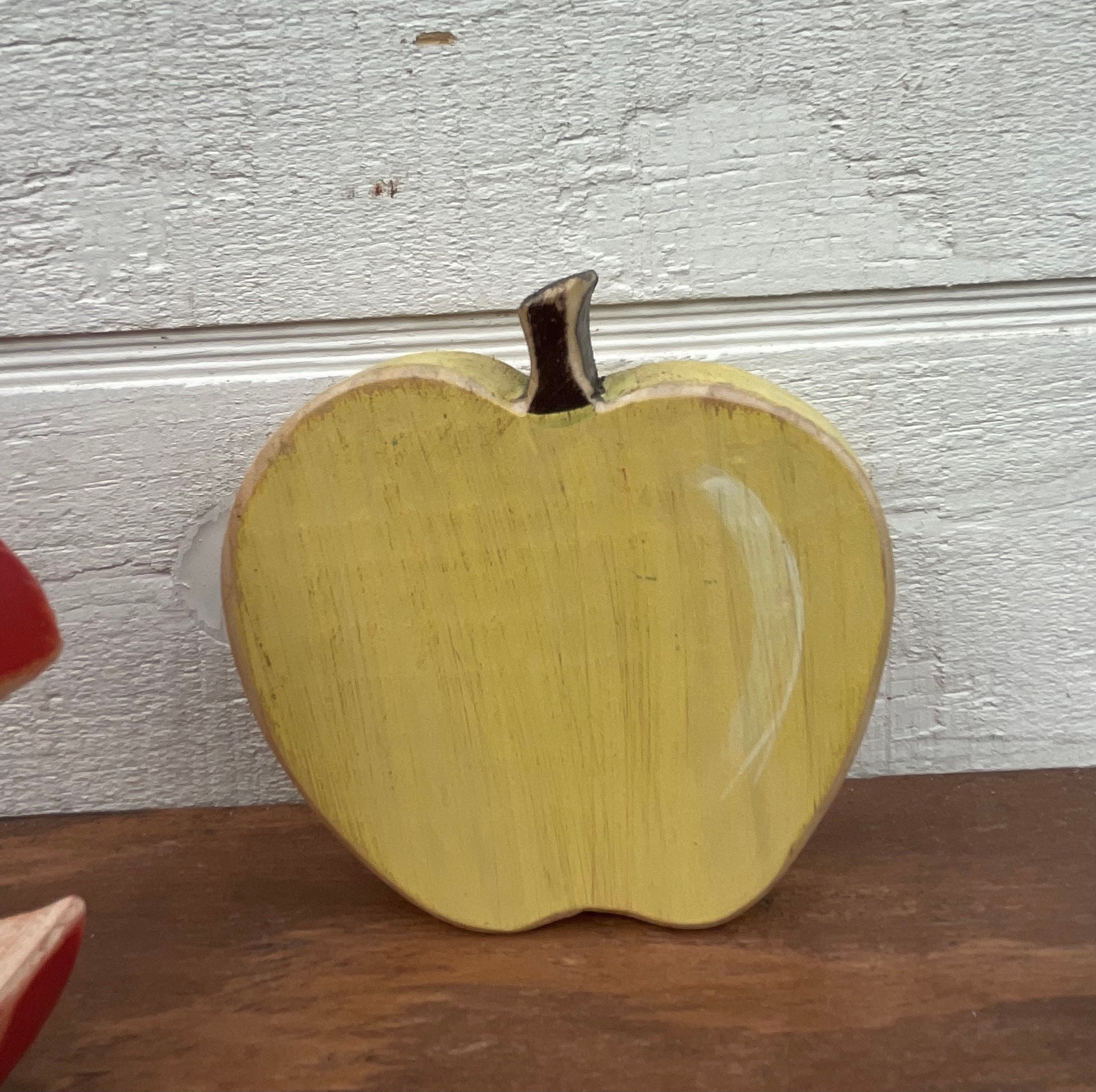 Wood Apple Wooden Apple Decor Wooden Fruit Decor Apple - Etsy