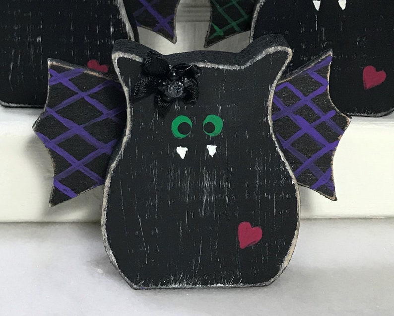 Cute Wood Bat Mini Wood Bat Halloween Wood Decor Holiday | Etsy