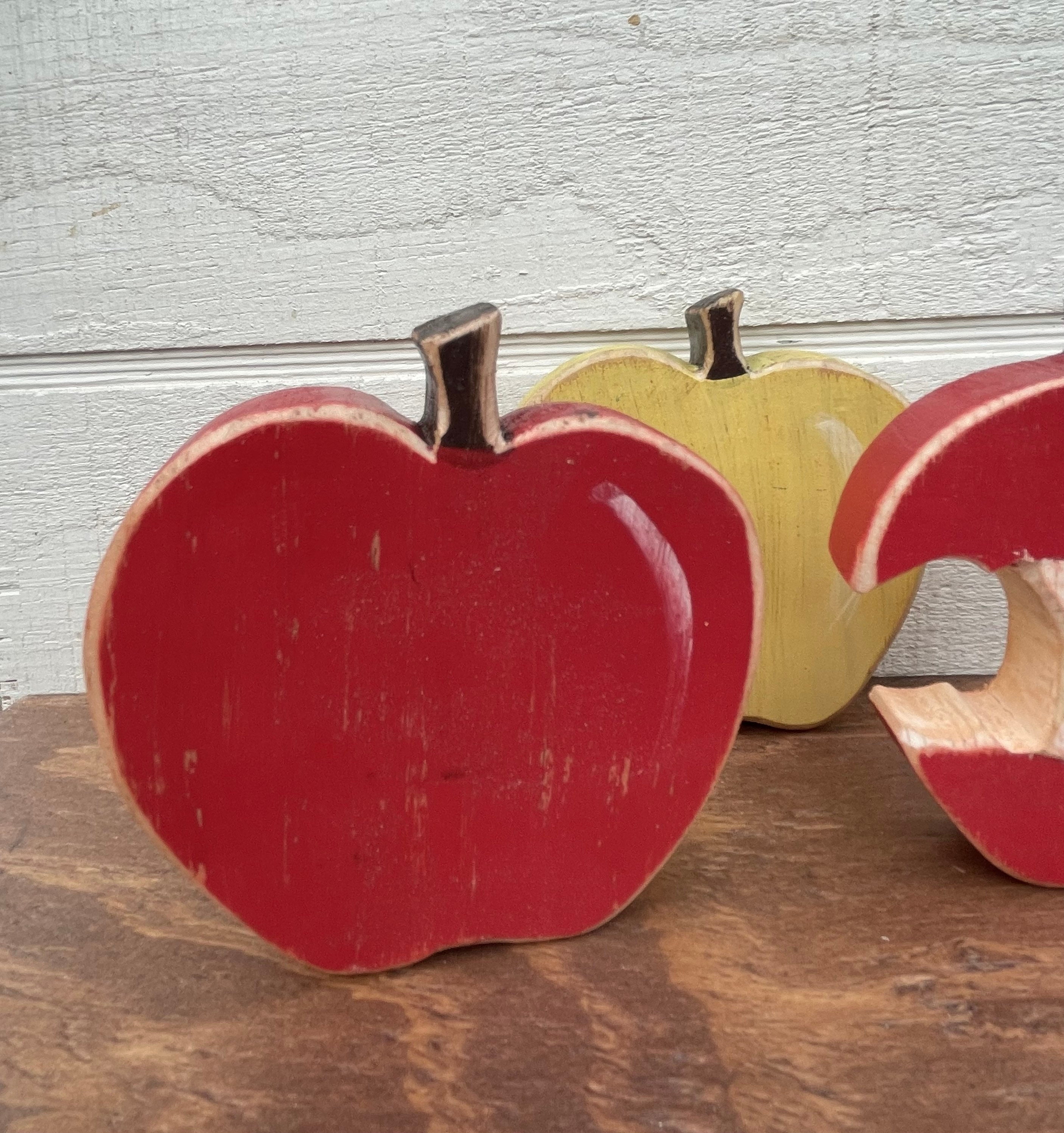 Wood Apple Wooden Apple Decor Wooden Fruit Decor Apple - Etsy