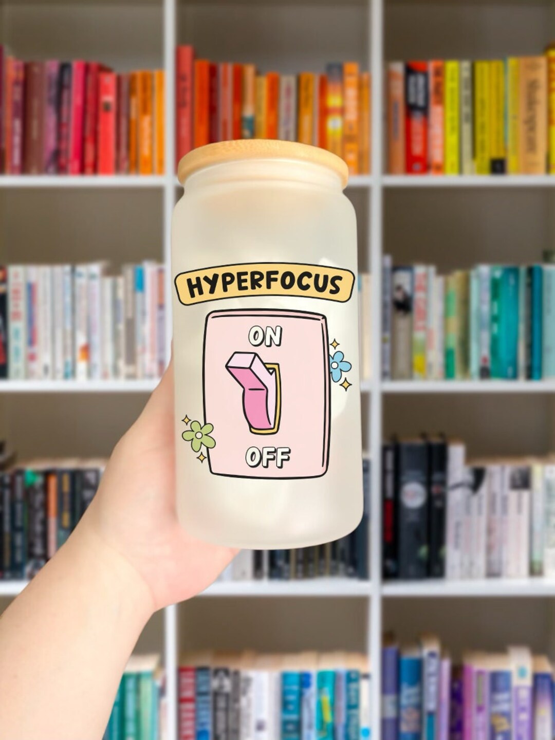 ADHD Hyperfocus 16oz Glass Iced Coffee Cup Gifts Iced Coffee Glass With ...