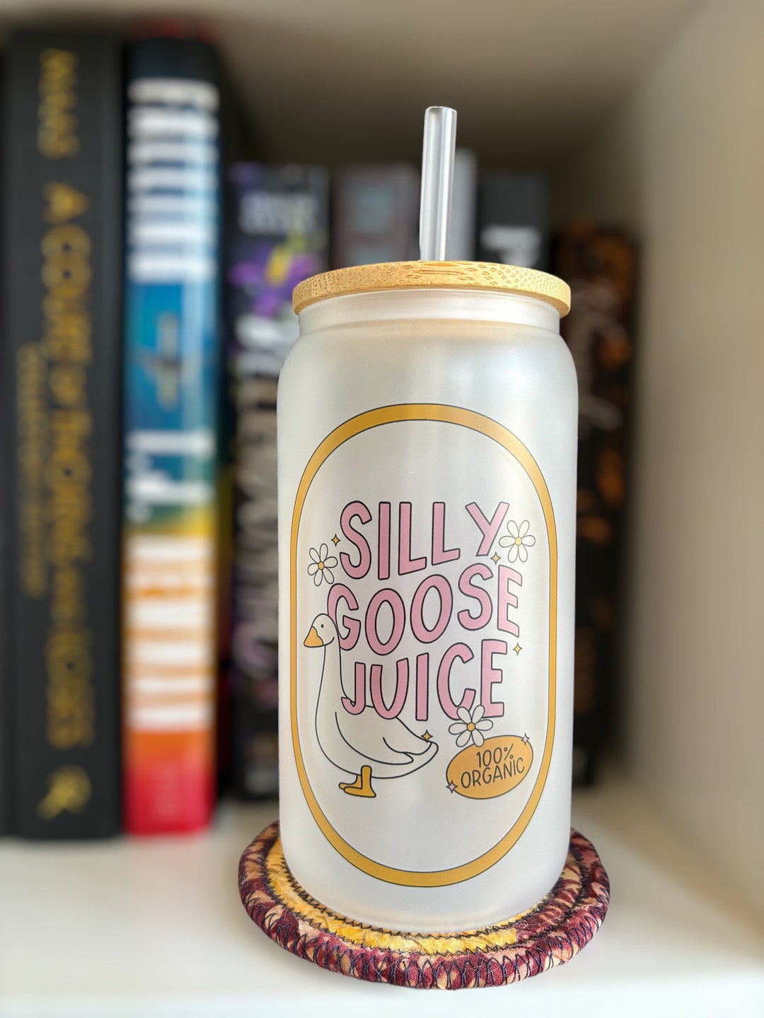 Silly Goose Juice 16oz Glass Iced Coffee Cup Gifts for Funny Iced ...