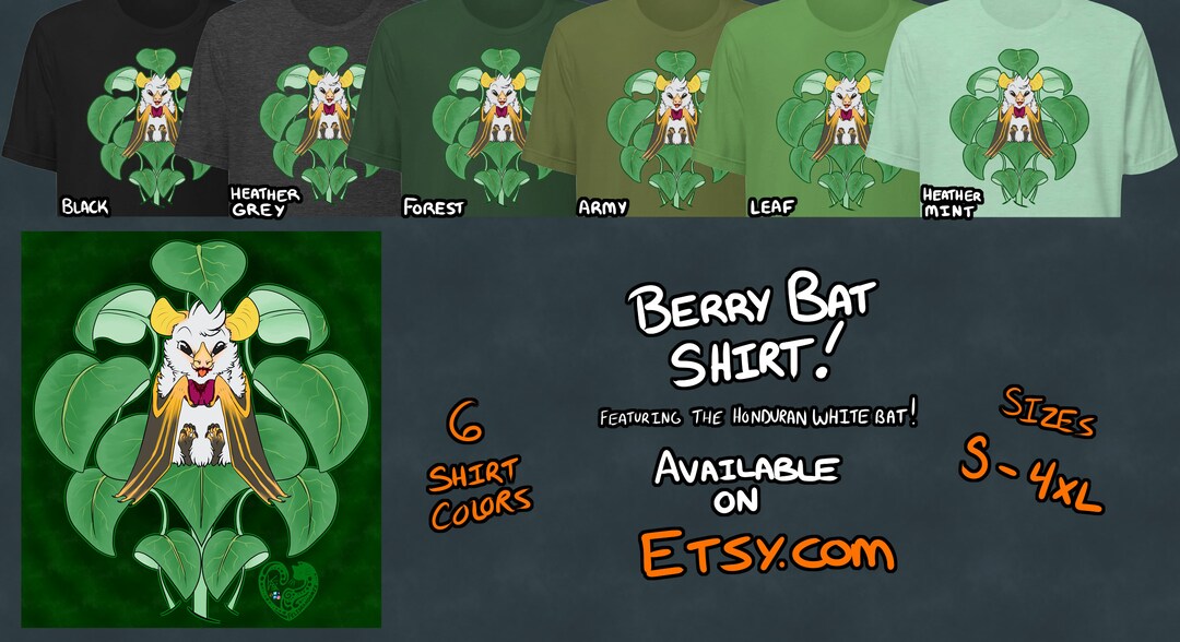 Berry Bat Leaf Plant Honduran White Bat Shirt - Etsy