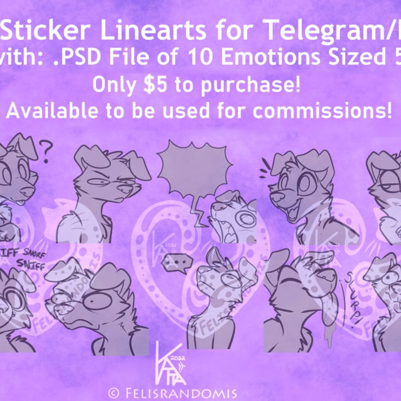 Furry Canine Sticker Base - Etsy