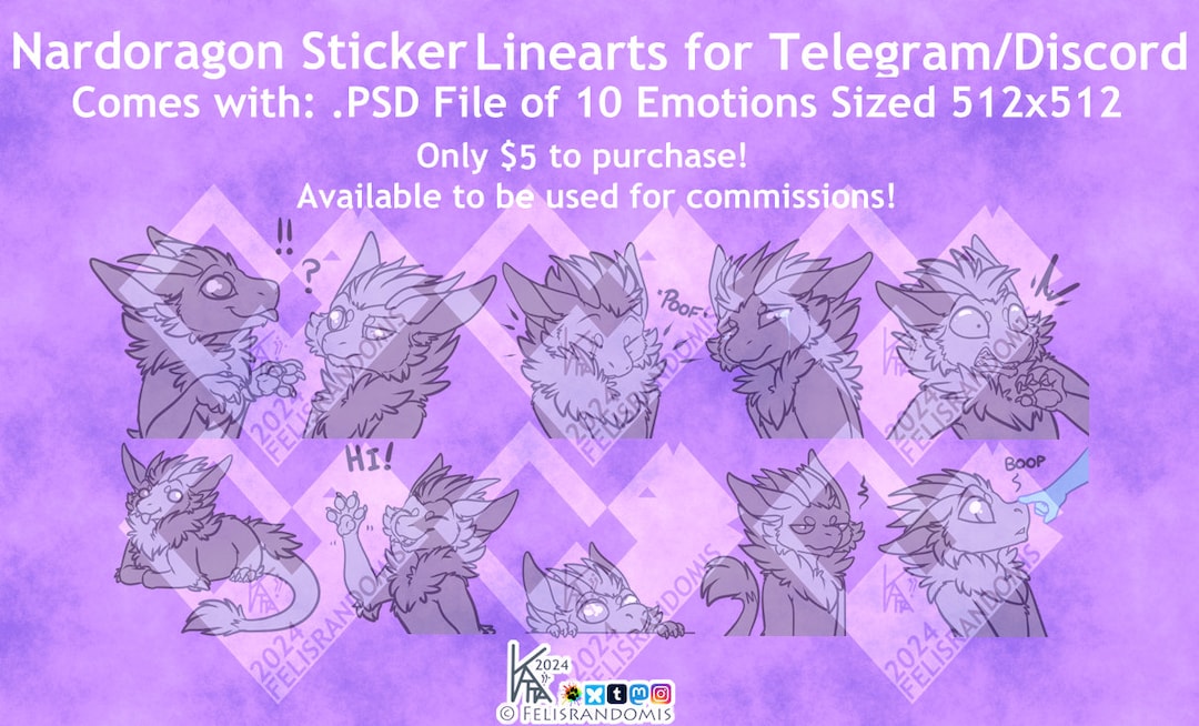 READ DISCLAIMER Character Digital Art Nardoragon Stickers Base Linearts ...