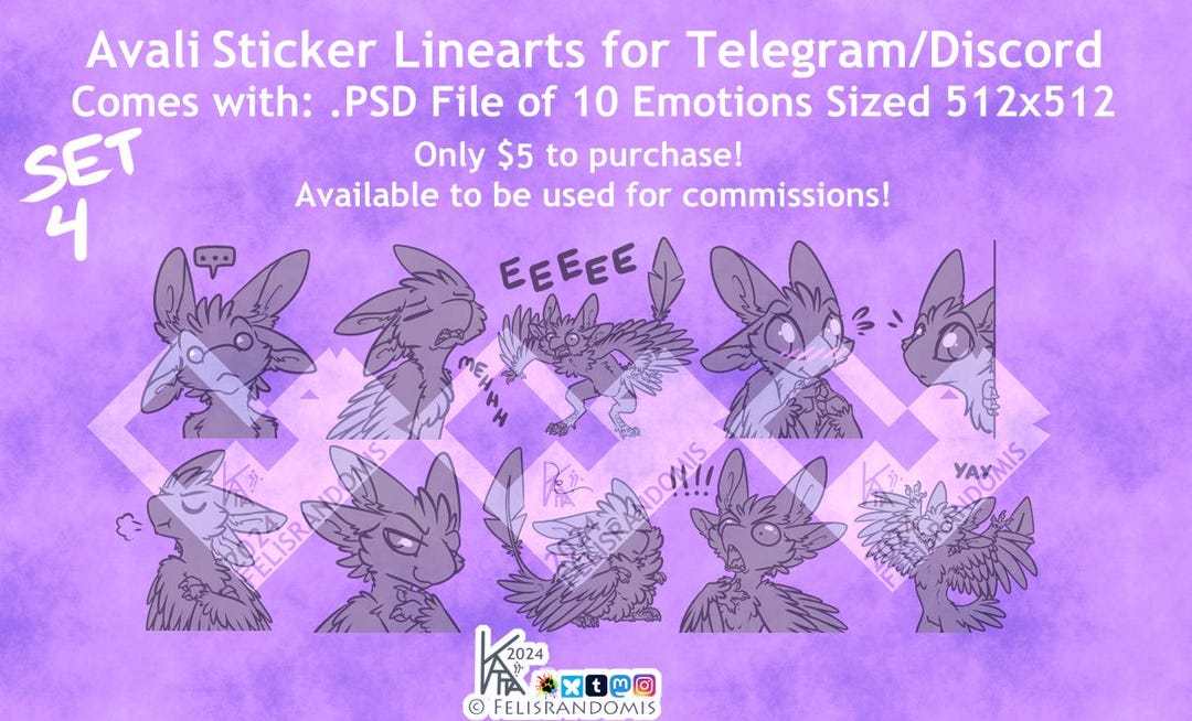 READ DISCLAIMER Character OC Digital Art Avali Stickers Base Set 4 - Etsy