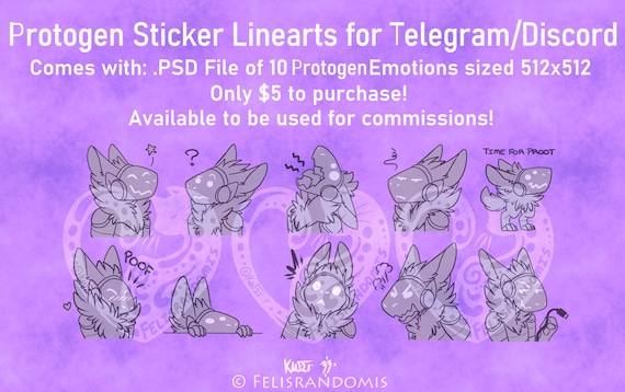 Character OC Digital Art Protogen Stickers Base Linearts - Etsy