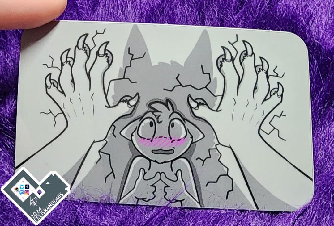 Macro Micro Furry Monster Blush Vinyl Sticker - Etsy