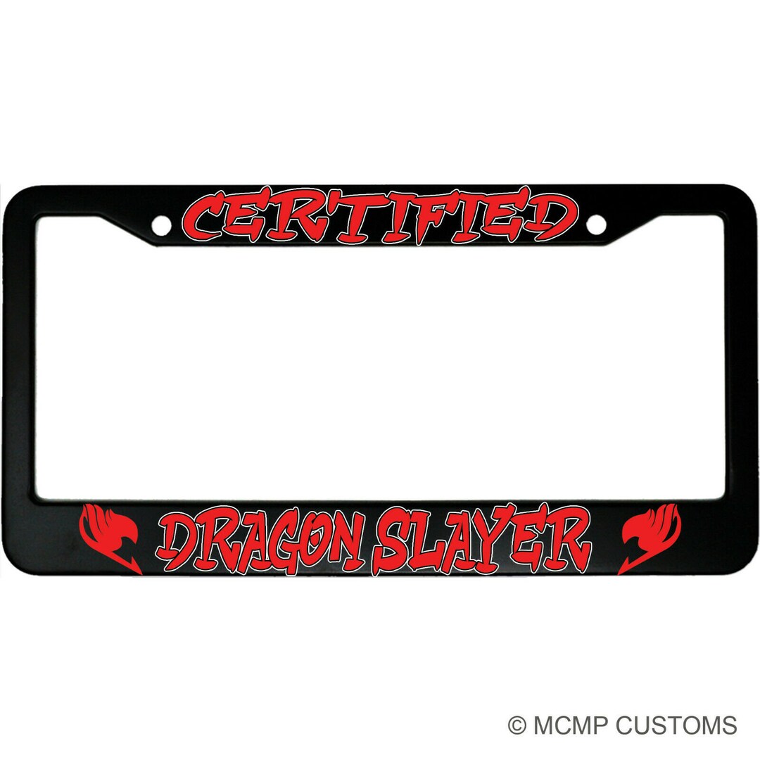Certified Dragon Slayer License Plate Frame - Funny Aluminum Car ...