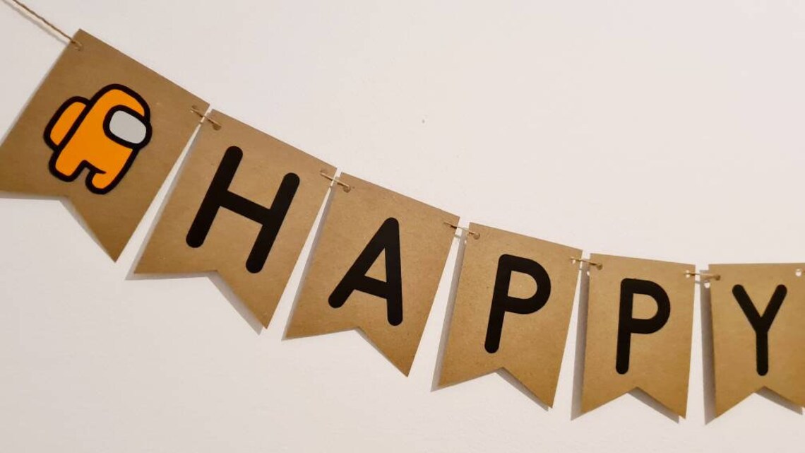 Among Us Birthday banner/ Personalised Among Us | Etsy