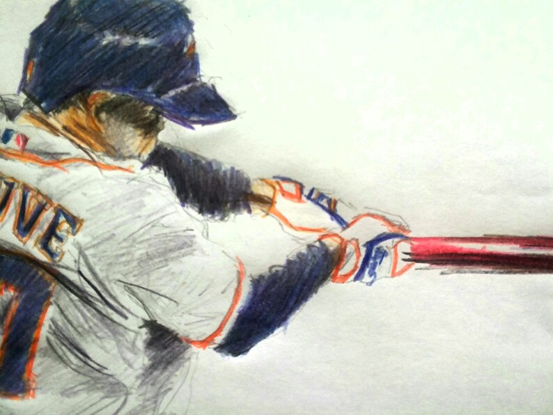 JOSE ALTUVE Houston Astros Color Pencil Sketch - Etsy
