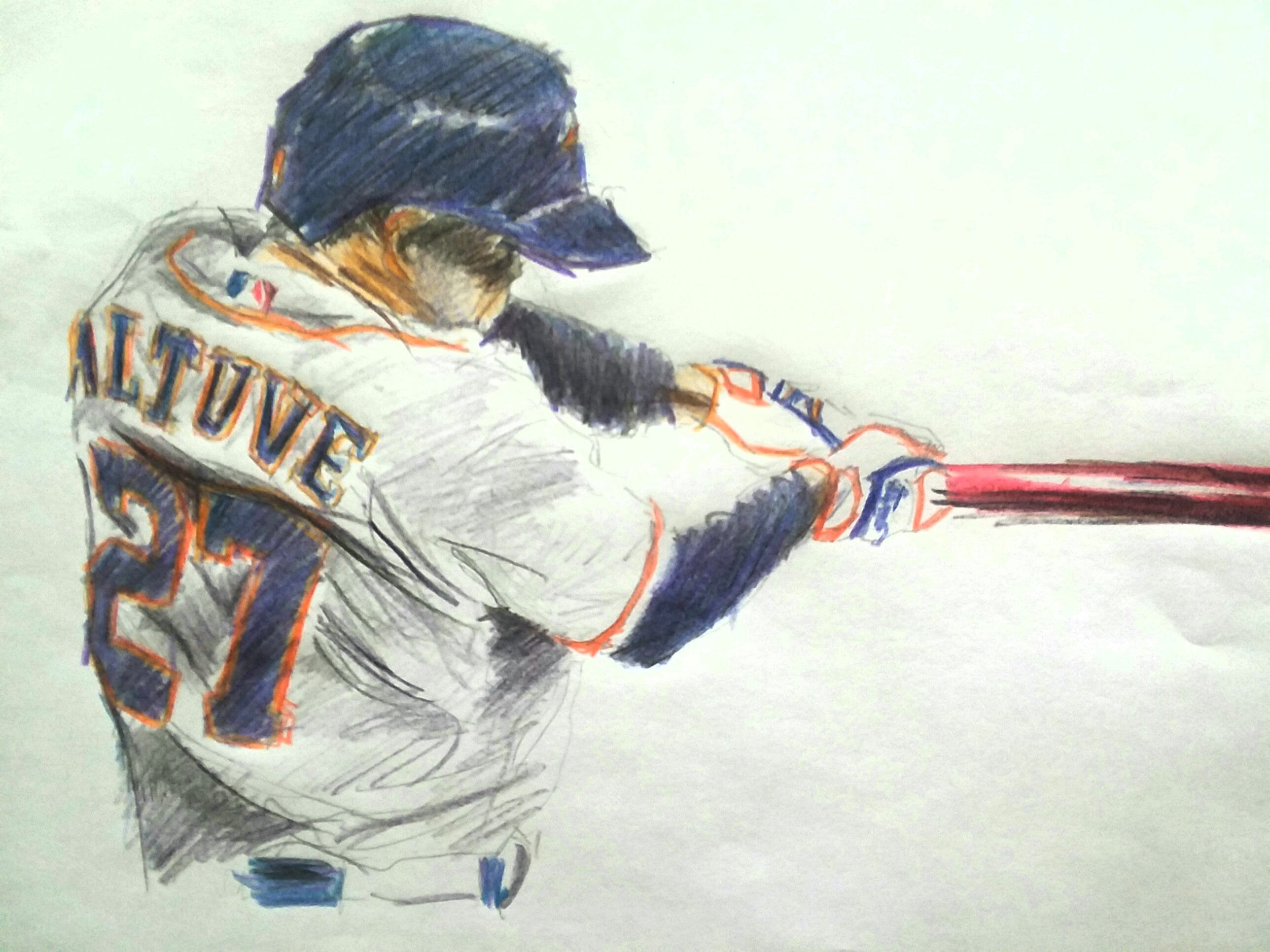 JOSE ALTUVE Houston Astros Color Pencil Sketch - Etsy