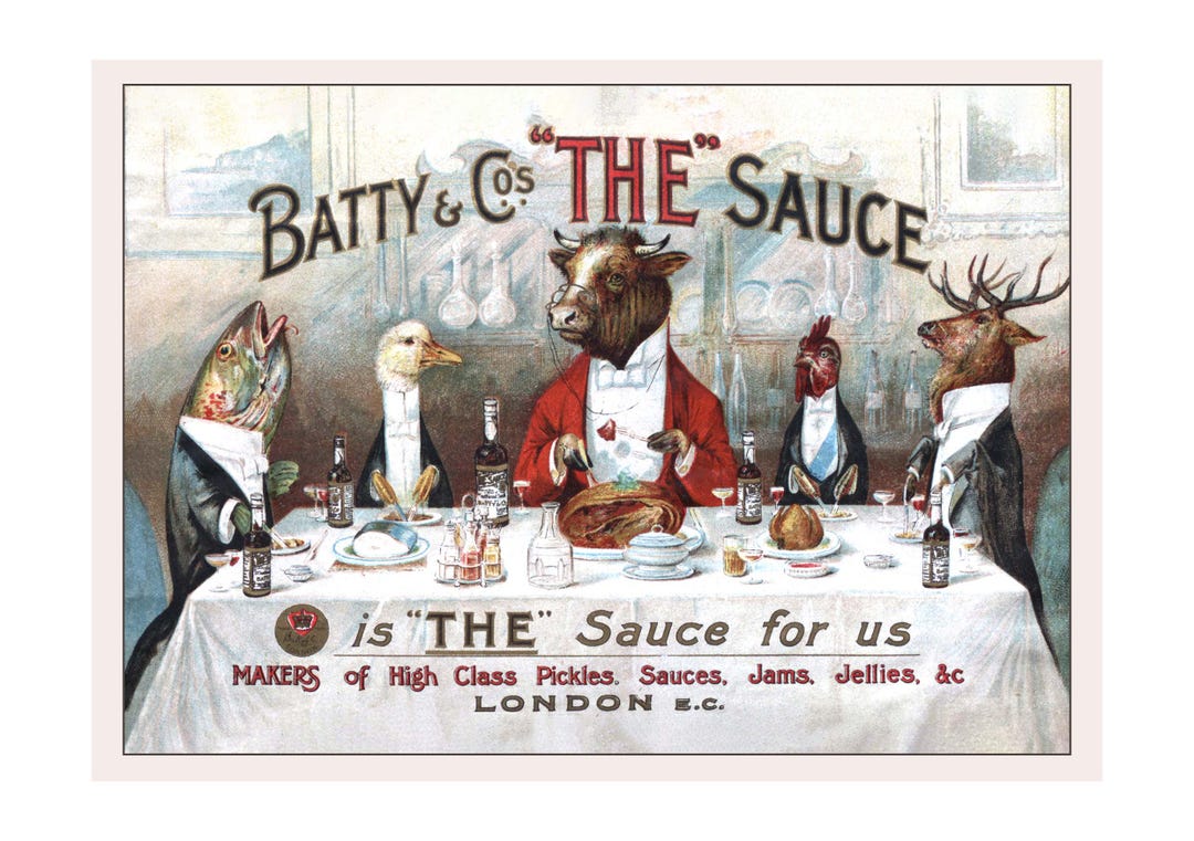 Vintage Sauce Advertisement Poster, Food Sauce Print, Quirky Victorian ...