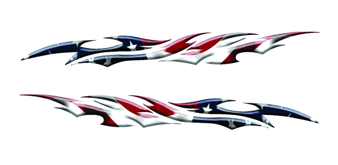 USA Flag Vinyl Vehicle Auto Wrap Boat Car Truck Graphics Decals Race ...