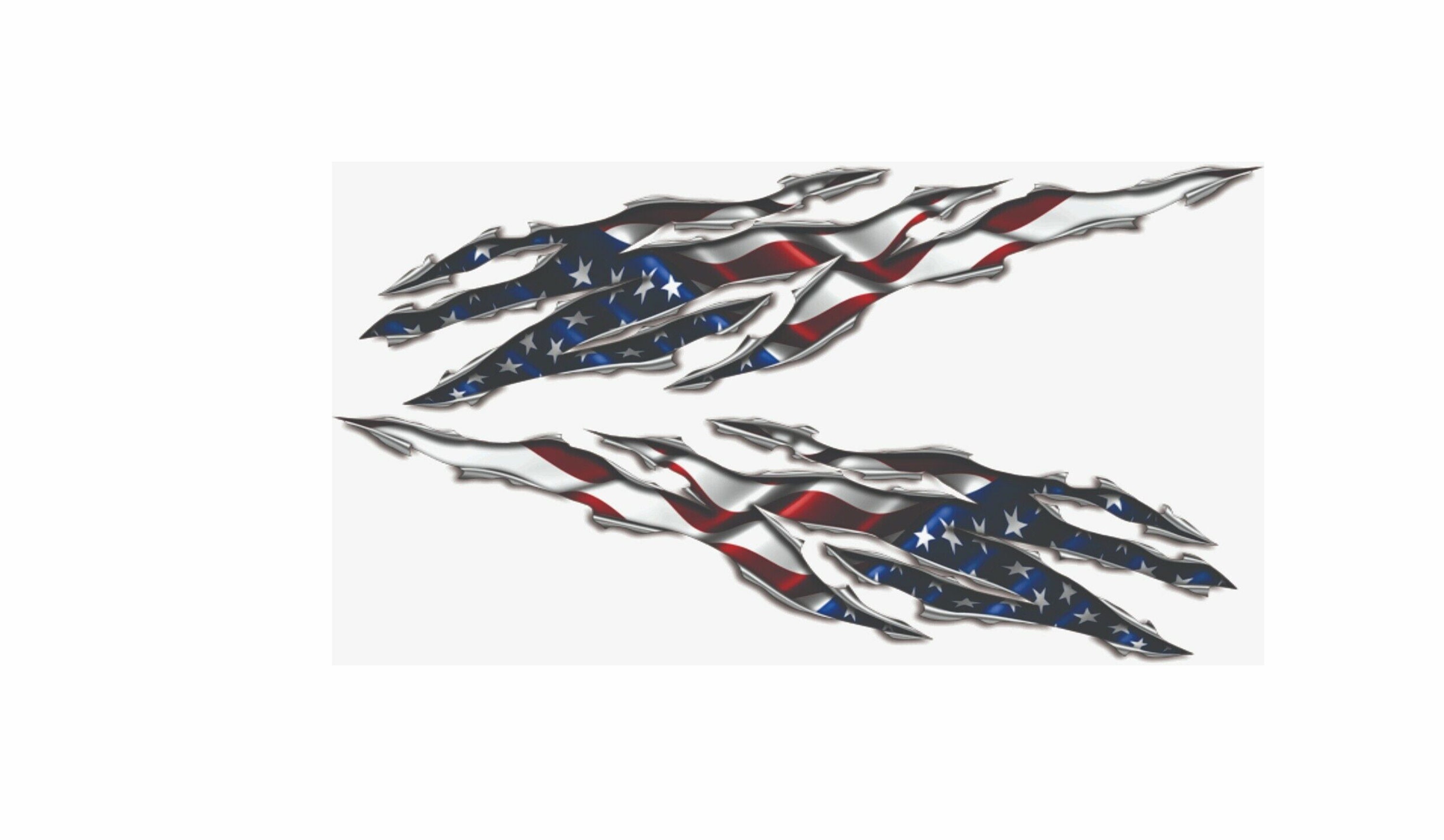 SIZES VARY USA America Ripped Flag Vinyl Vehicle Wrap Boat Car Truck ...