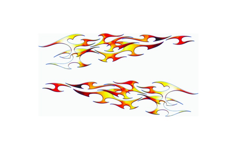 SIZES VARY Fire Flames Vinyl Vehicle Wrap Boat Car Truck Graphics ...
