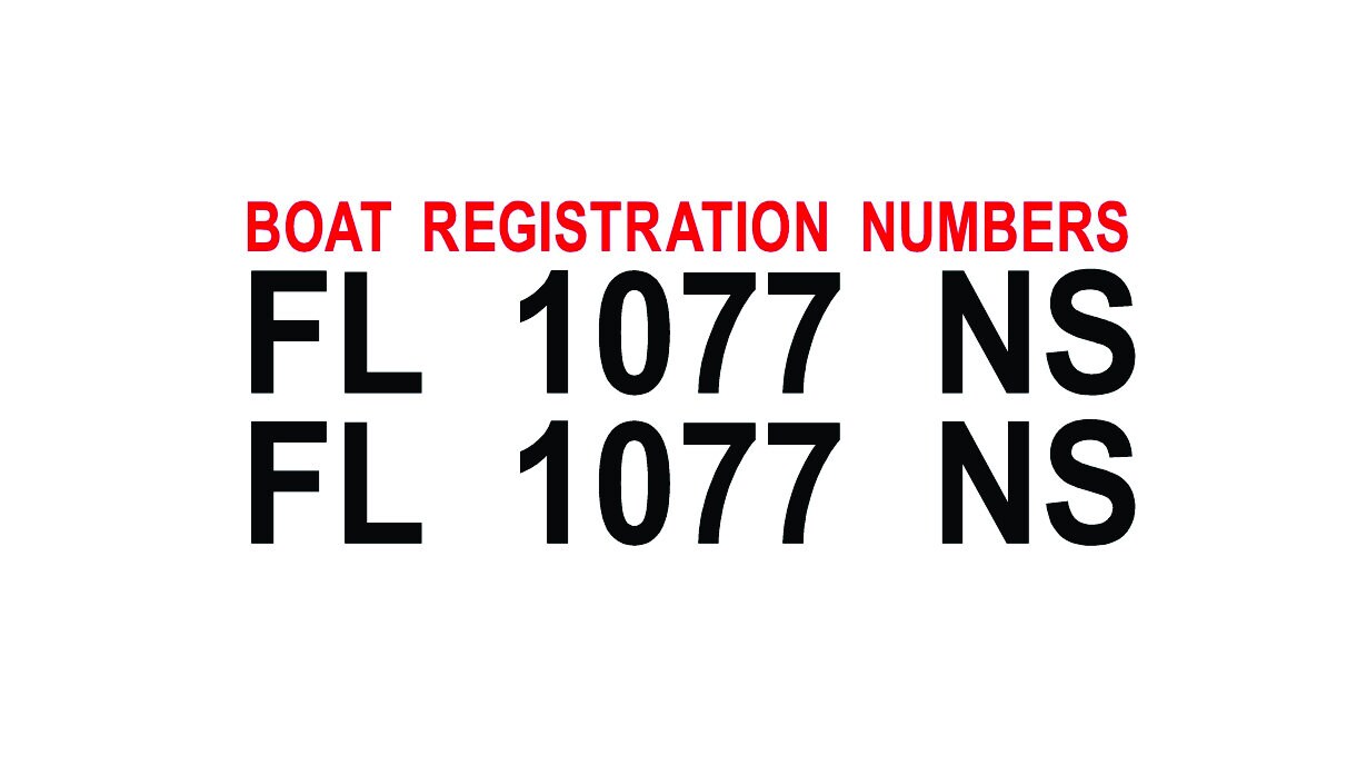 Vinyl Boat Registration Decal Custom Personal Numbers Stickers Graphics ...