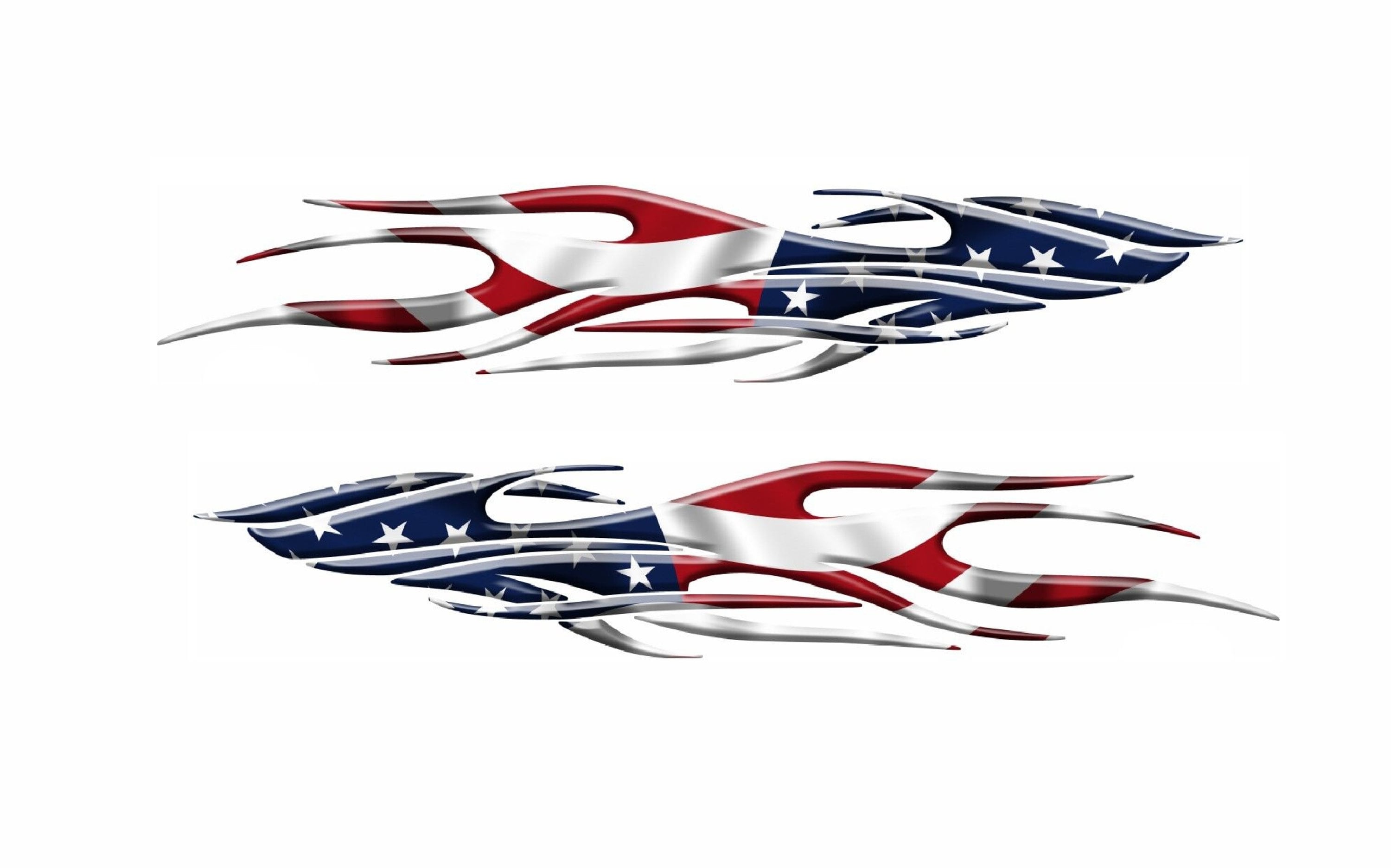 SIZES VARY Waving USA American Flag Patriotic Vinyl Vehicle Wrap Boat ...