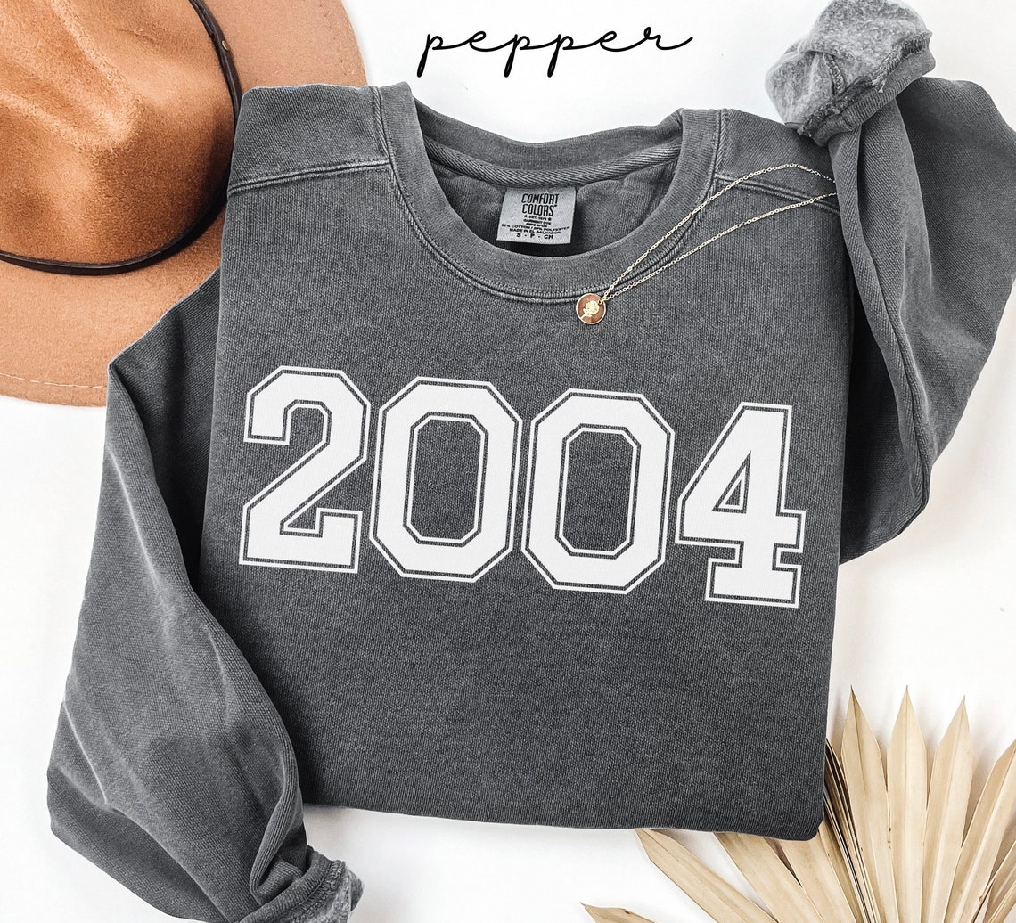 Custom 2004 Sweatshirt, 20th Birthday Gift, Comfort Colors ...