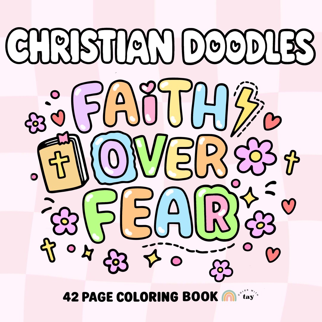 Christian Doodles Coloring Book: Uplifting Bible Verses, Adorable ...