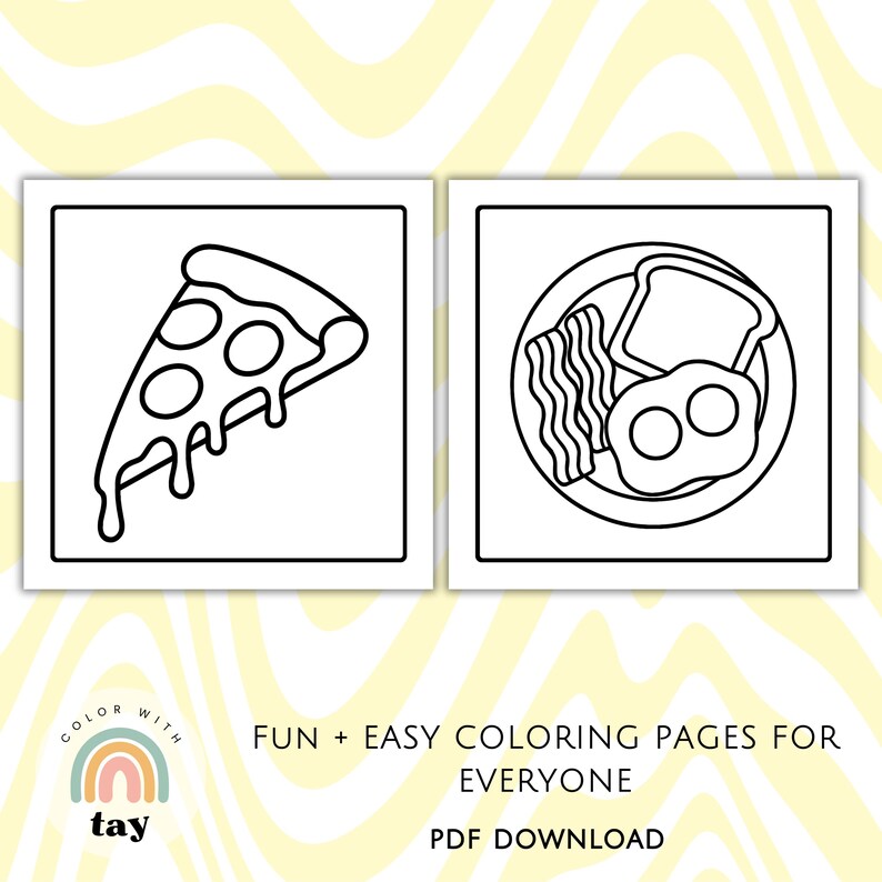Eats & Treats: 6 Page Bold and Easy Coloring Book Food and Snacks - Etsy