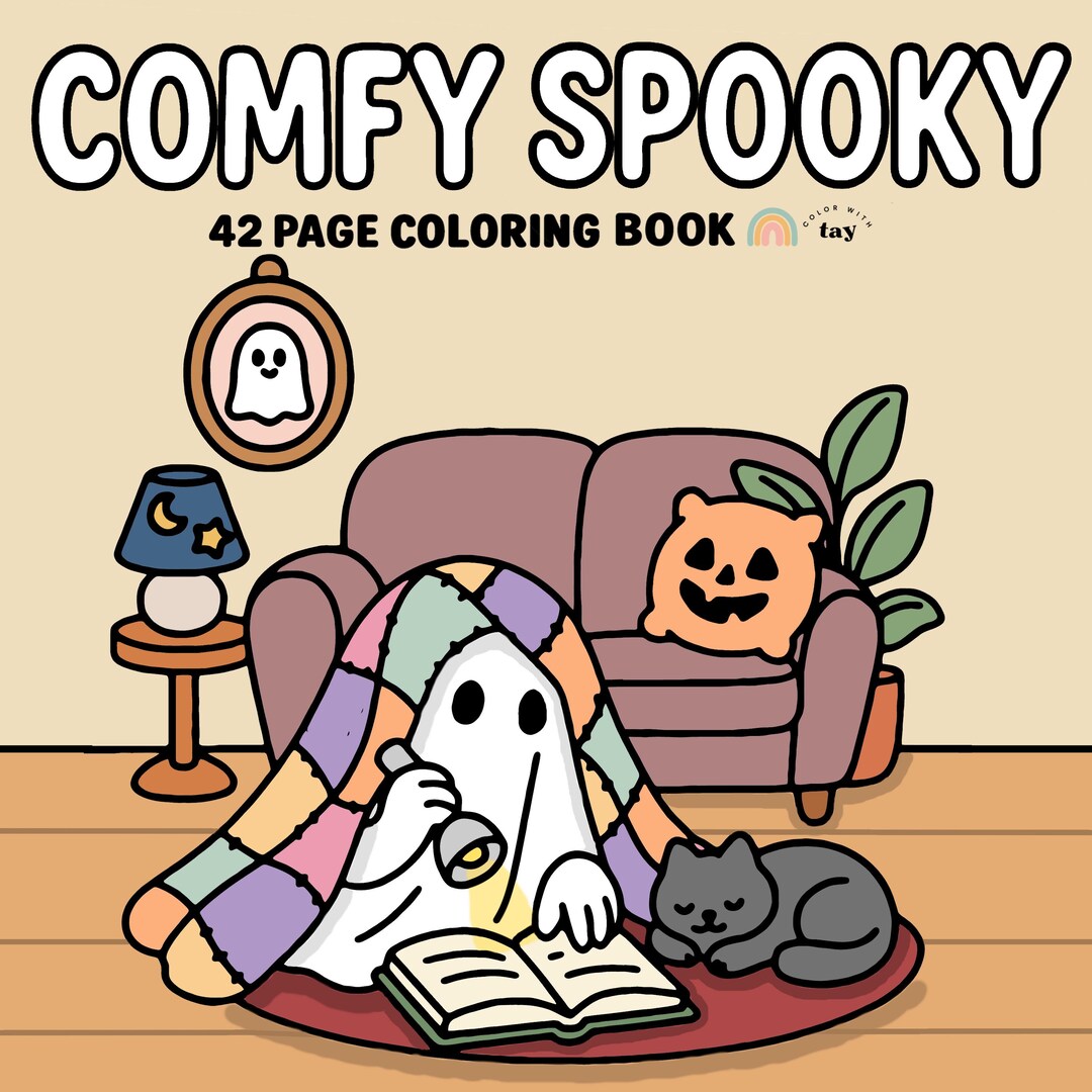Comfy Spooky: 42 Page Cozy Coloring Book of Adorable Creepy Characters ...