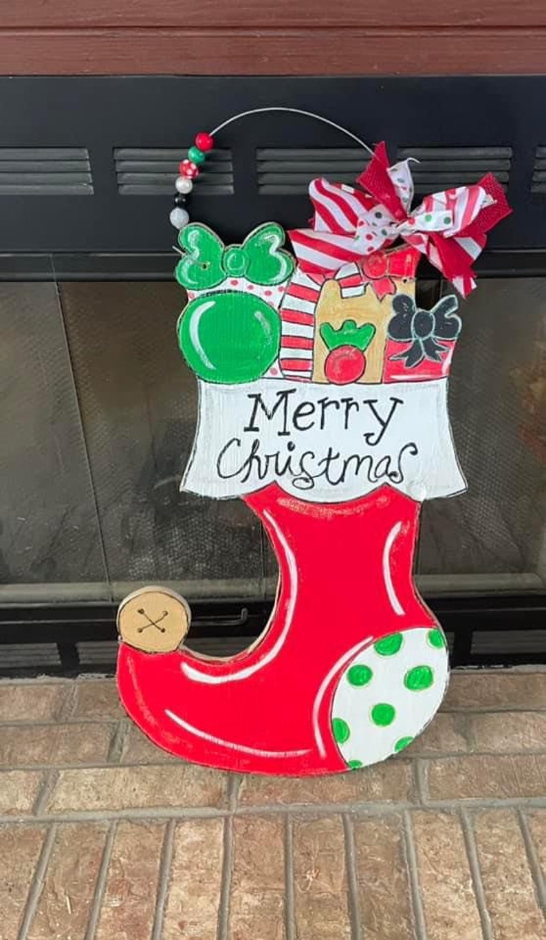 Christmas Stocking Door Hanger - Etsy