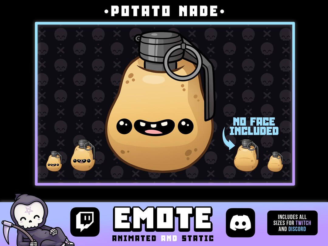 Potato Grenade - Animated and Static Emotes for Twitch + Discord - Etsy