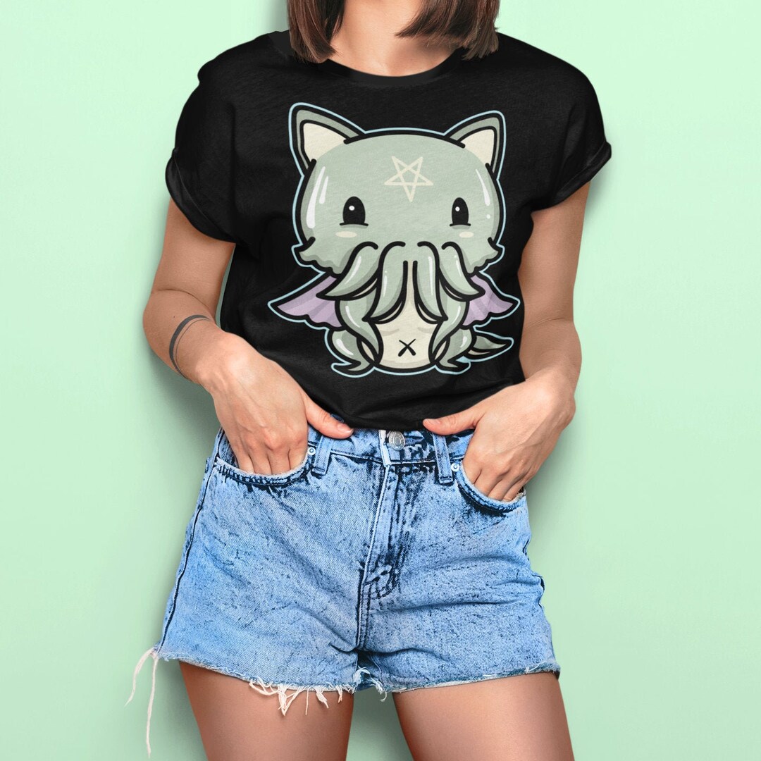 Kawaii Krypt Pastel Goth Kawaii Cthulhu Cat Creepy Cute unisex Shirt ...