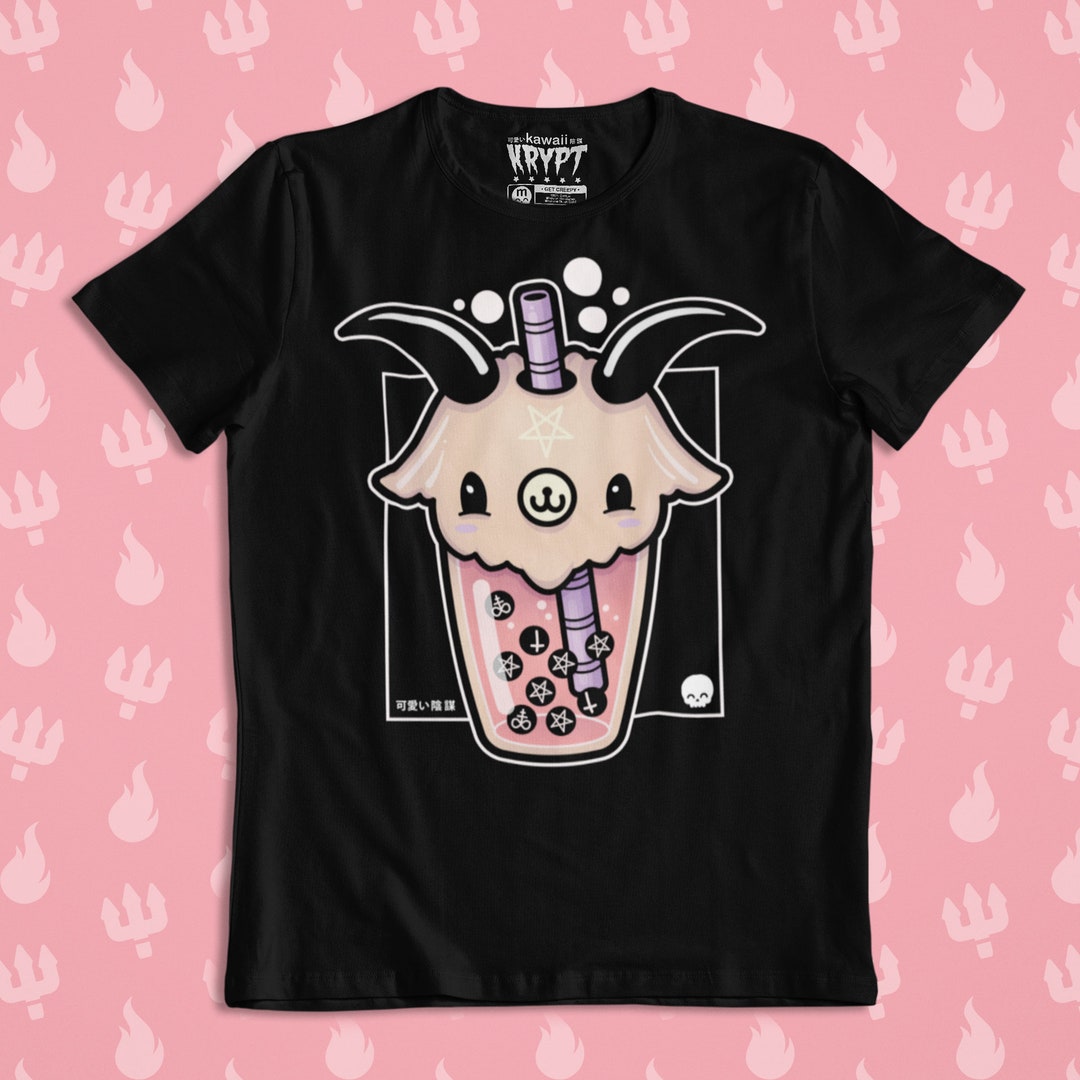 Kawaii Krypt Baphomet Boba Bubble Tea Pastel Goth Creepy - Etsy