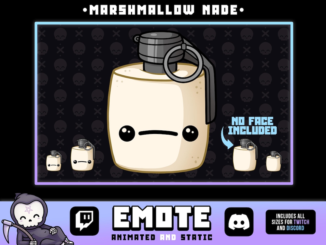 Marshmallow Grenade - Animated and Static Emotes for Twitch + Discord ...