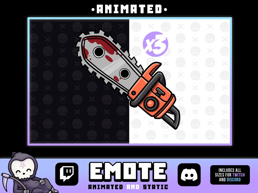 3 Chainsaw Emotes - Animated and Static Emotes for Twitch + Discord - Etsy