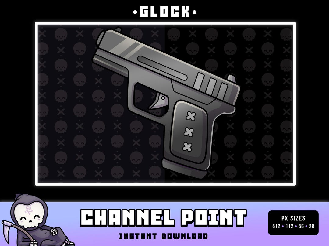 GLOCK Black Handgun - Channel Point / Emote for Twitch - Etsy