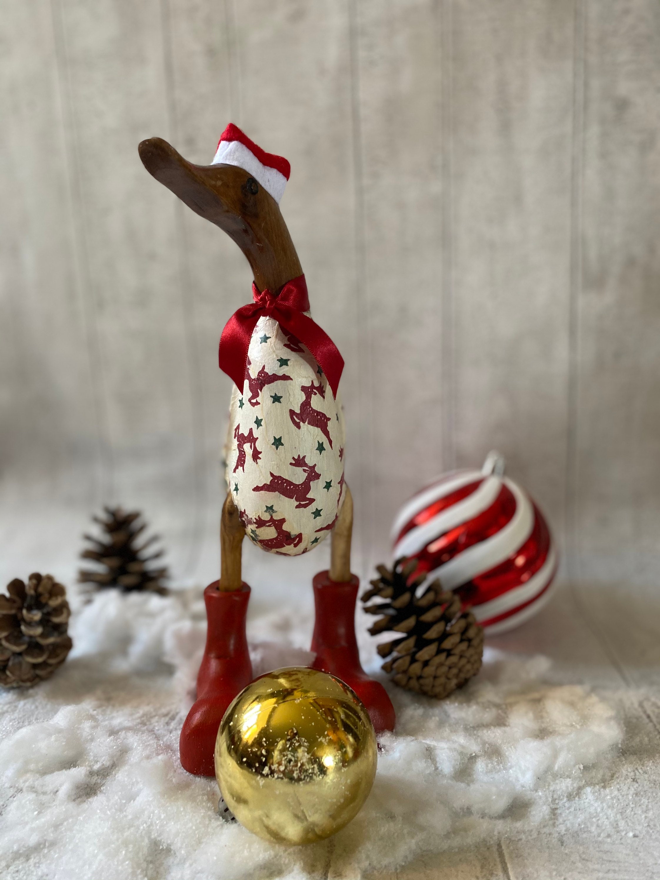 Decorated Wooden Ducks Reindeer Christmas Duck Christmas - Etsy