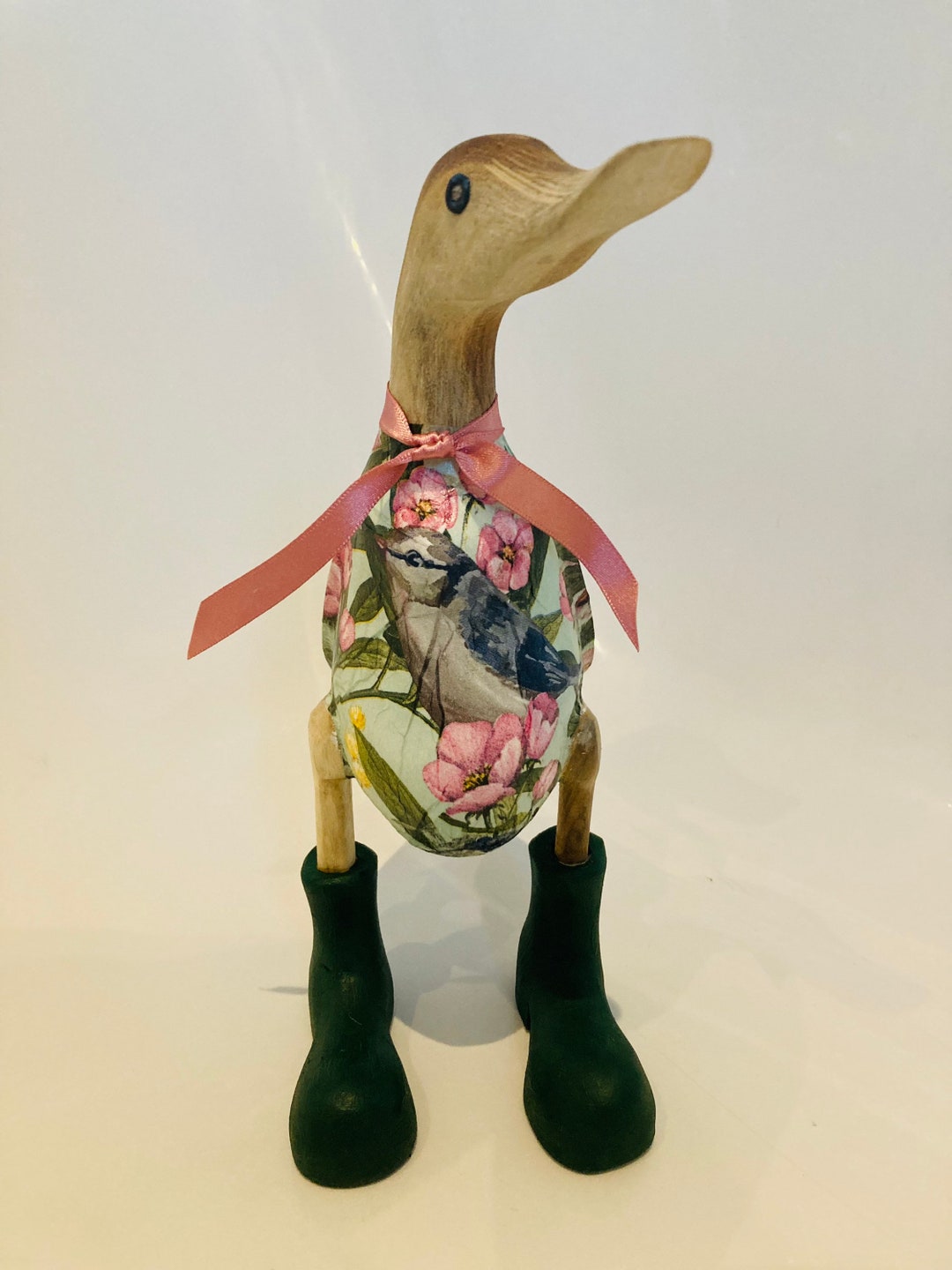 Decorated Wooden Ducks - Beautiful Garden Bird Floral Design *gift Sets ...