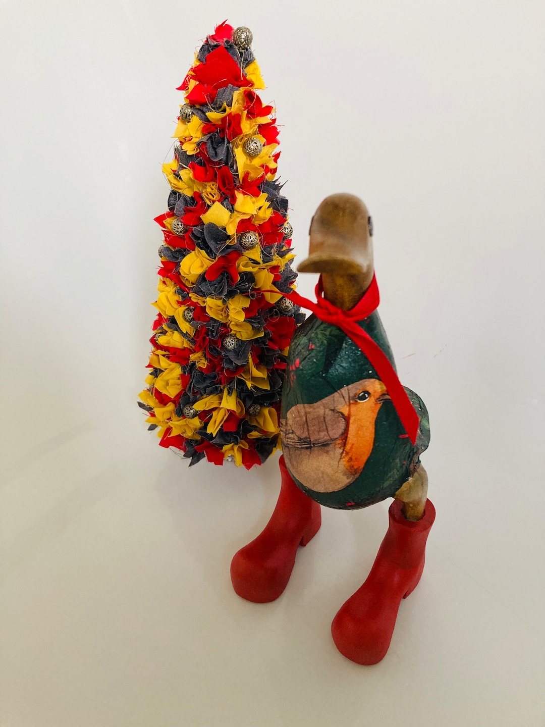 Decorated Wooden Ducks - Robin Design Christmas Duck Christmas Decor ...