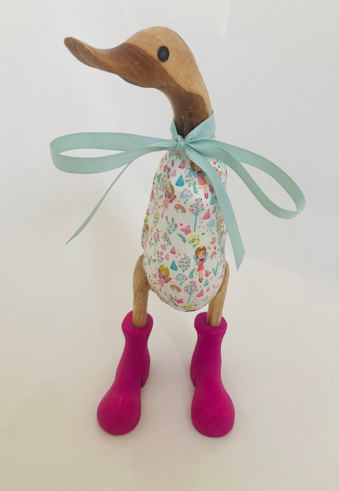 Pato hada/princesa con botas / Pato de bambú desacoplado y pintado a ...