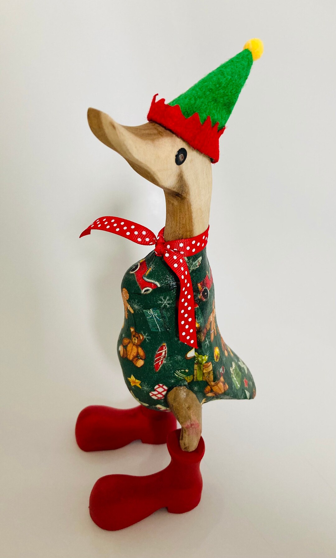 Decorated Wooden Ducks - Christmas Elf Duck Christmas Decor *gift Sets ...
