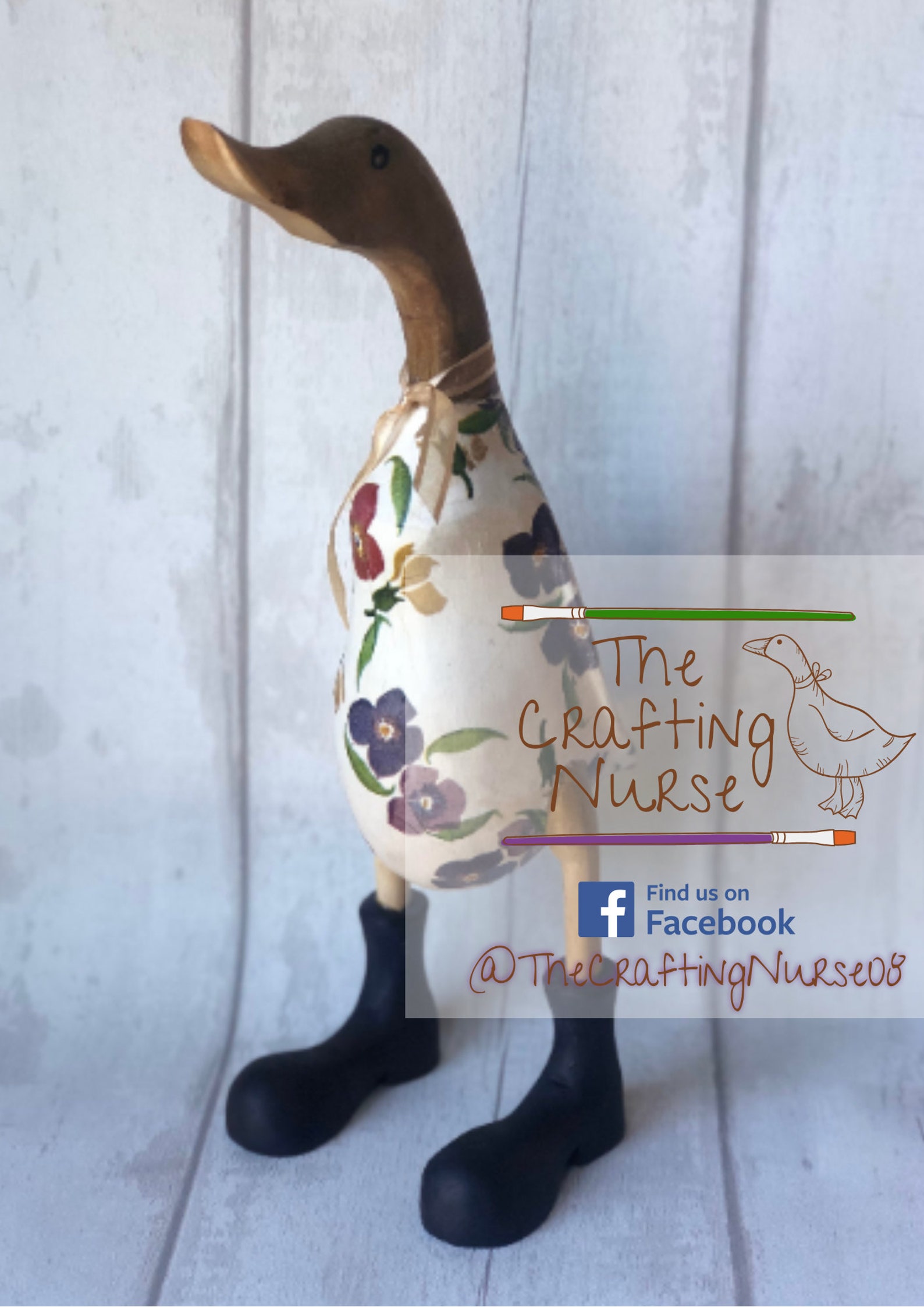 Decorated Wooden Ducks Floral Design gift Sets Available | Etsy