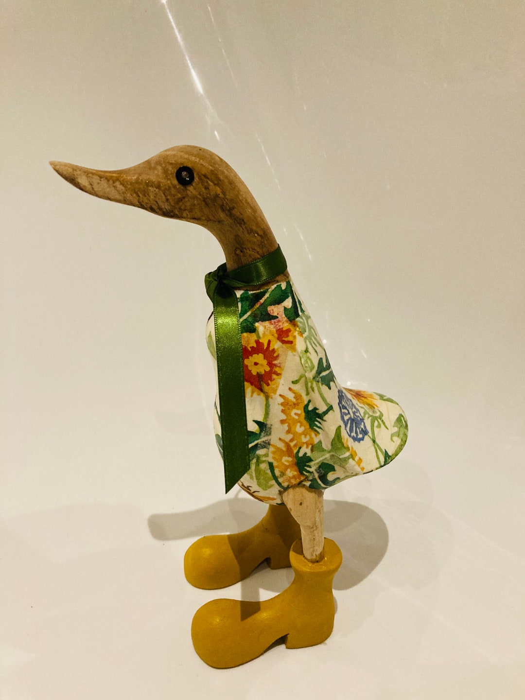 Wooden Ducks in Wellies - Spring Dandelions/bee/butterfly Design ...