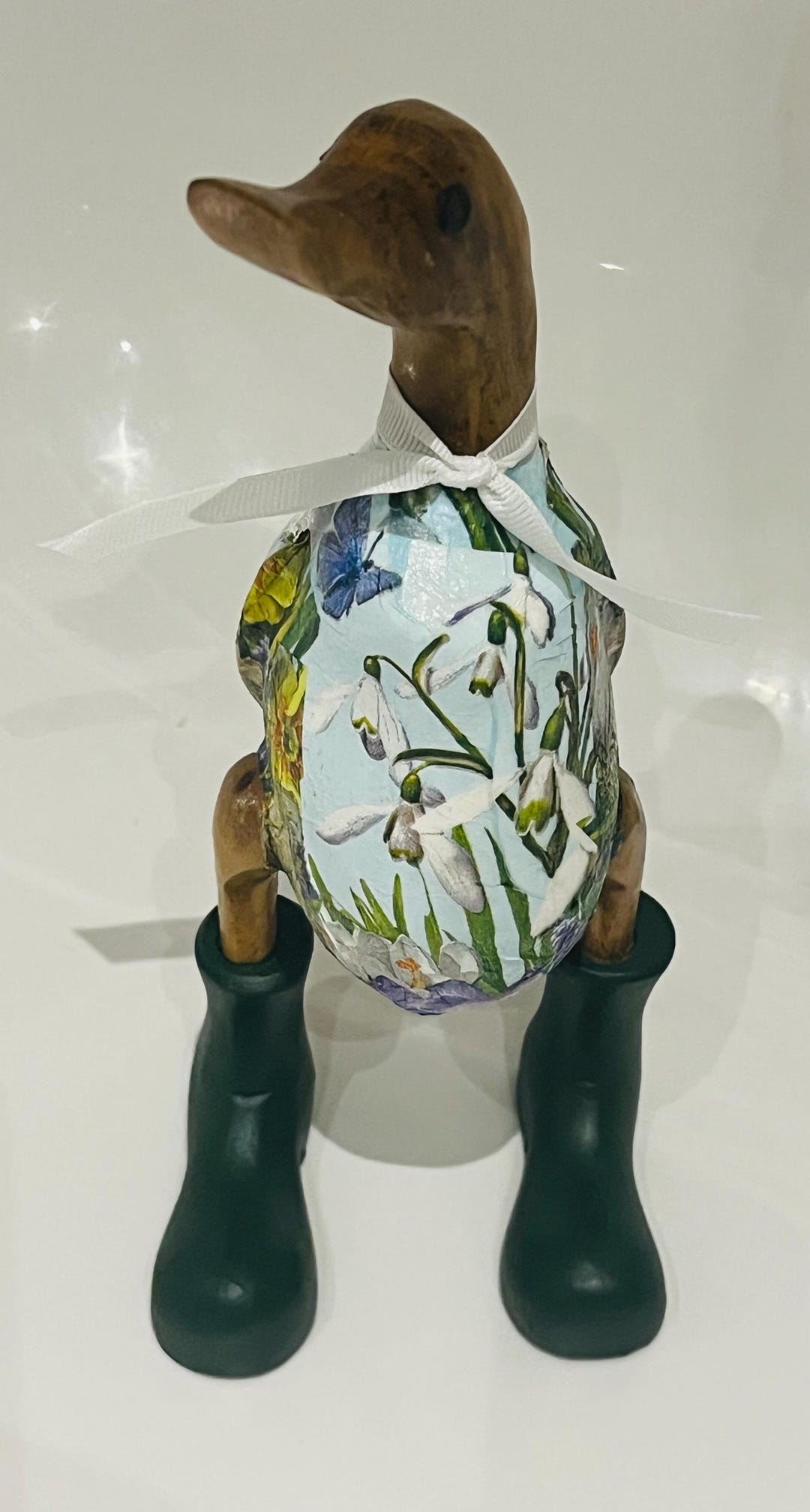 Decorated Wooden Ducks in Wellies - Spring/easter Flower Daffodil/snow ...