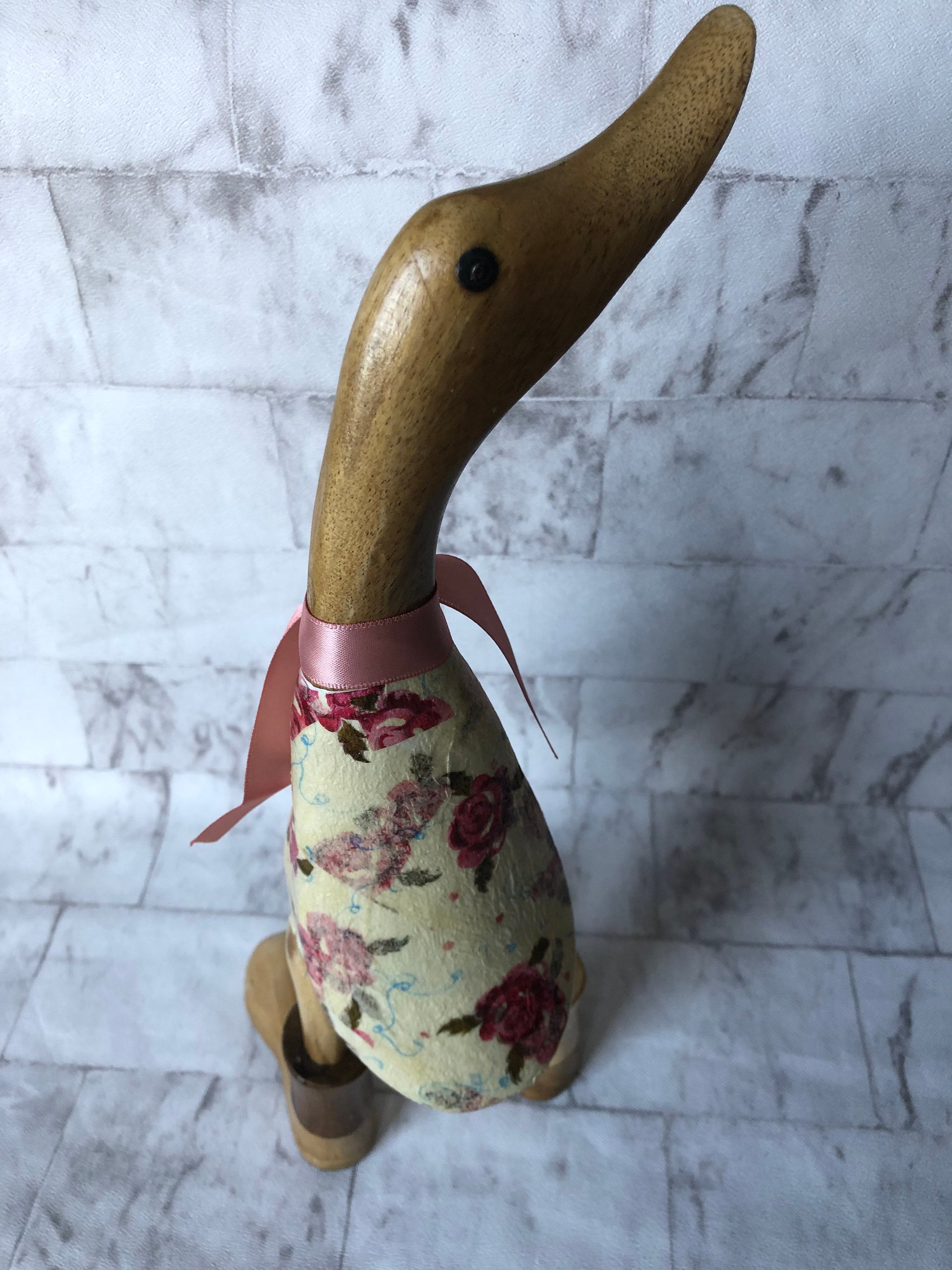 Decorated Wooden Ducks - Rose Floral Design *gift Sets Available* - Etsy
