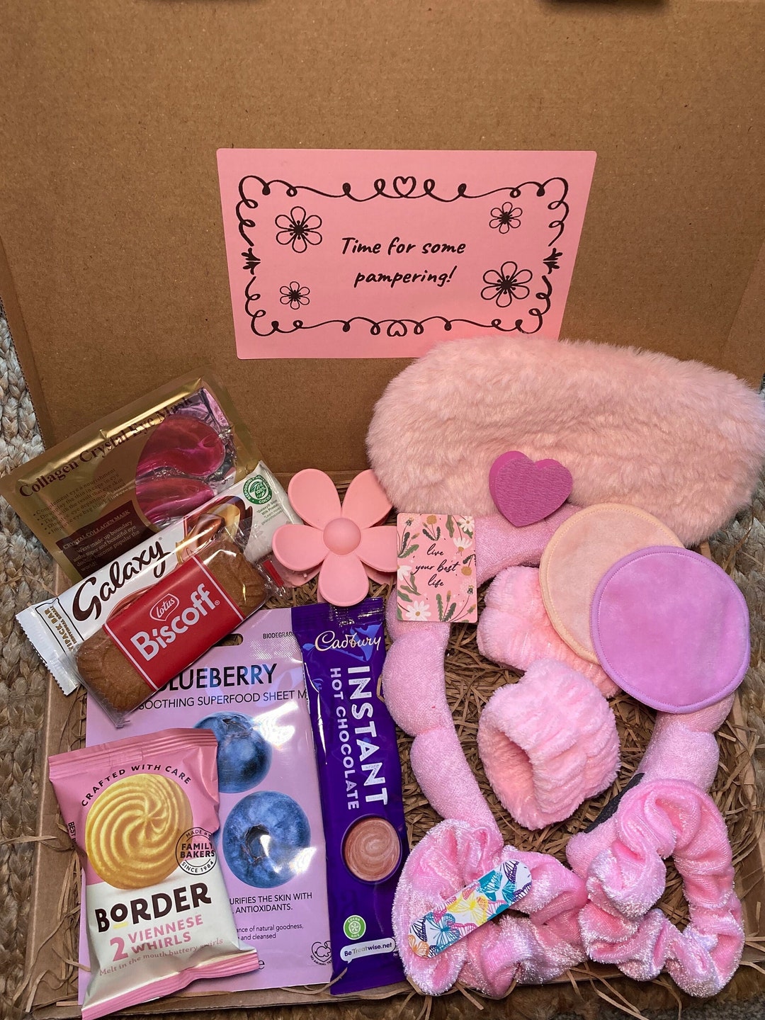 Pink Self Care Beauty Hamper Care Box Gift Set Skincare Pamper Beauty ...