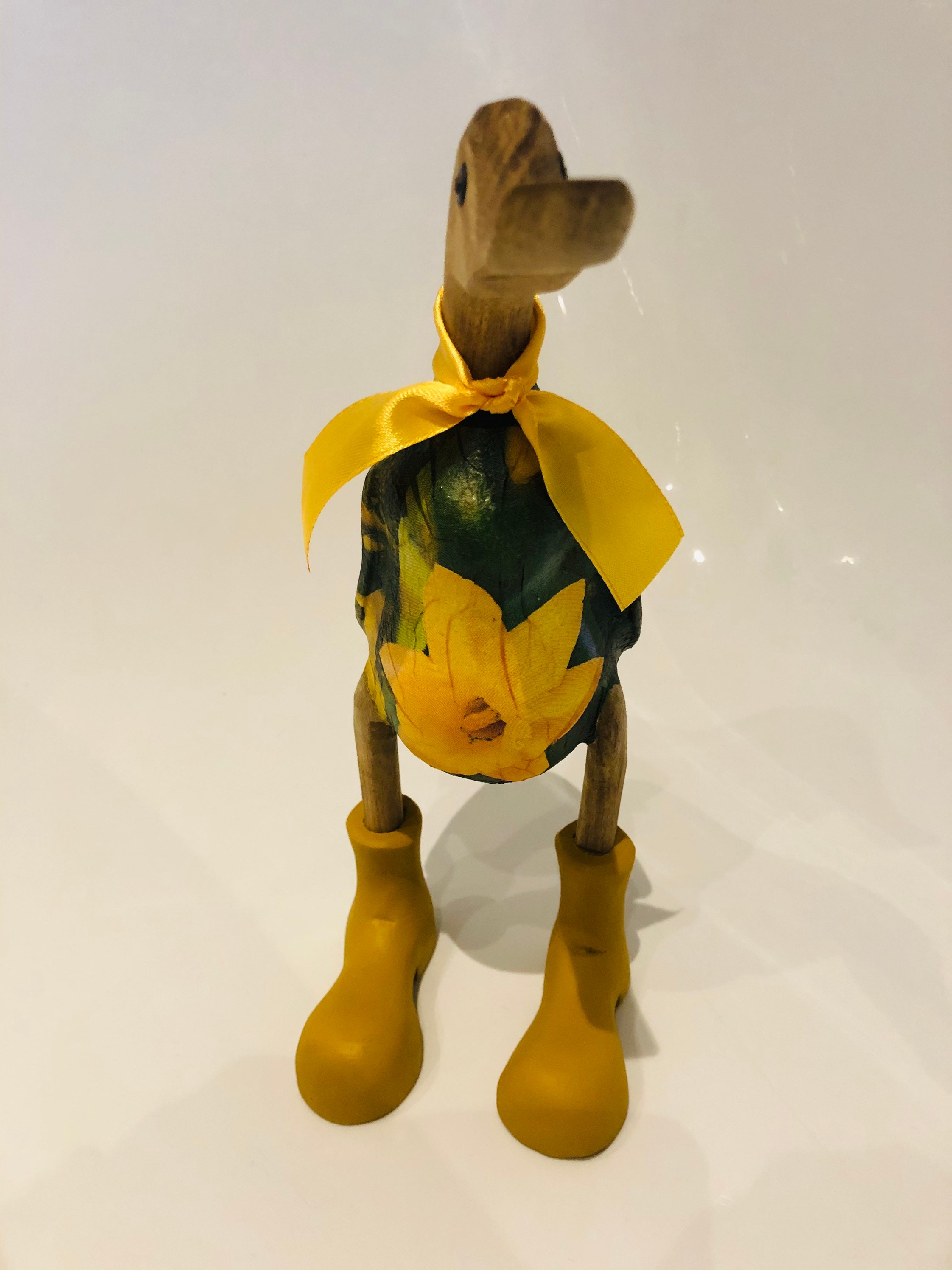 Decorated Wooden Ducks in Wellies Daffodil Design gift Sets | Etsy UK