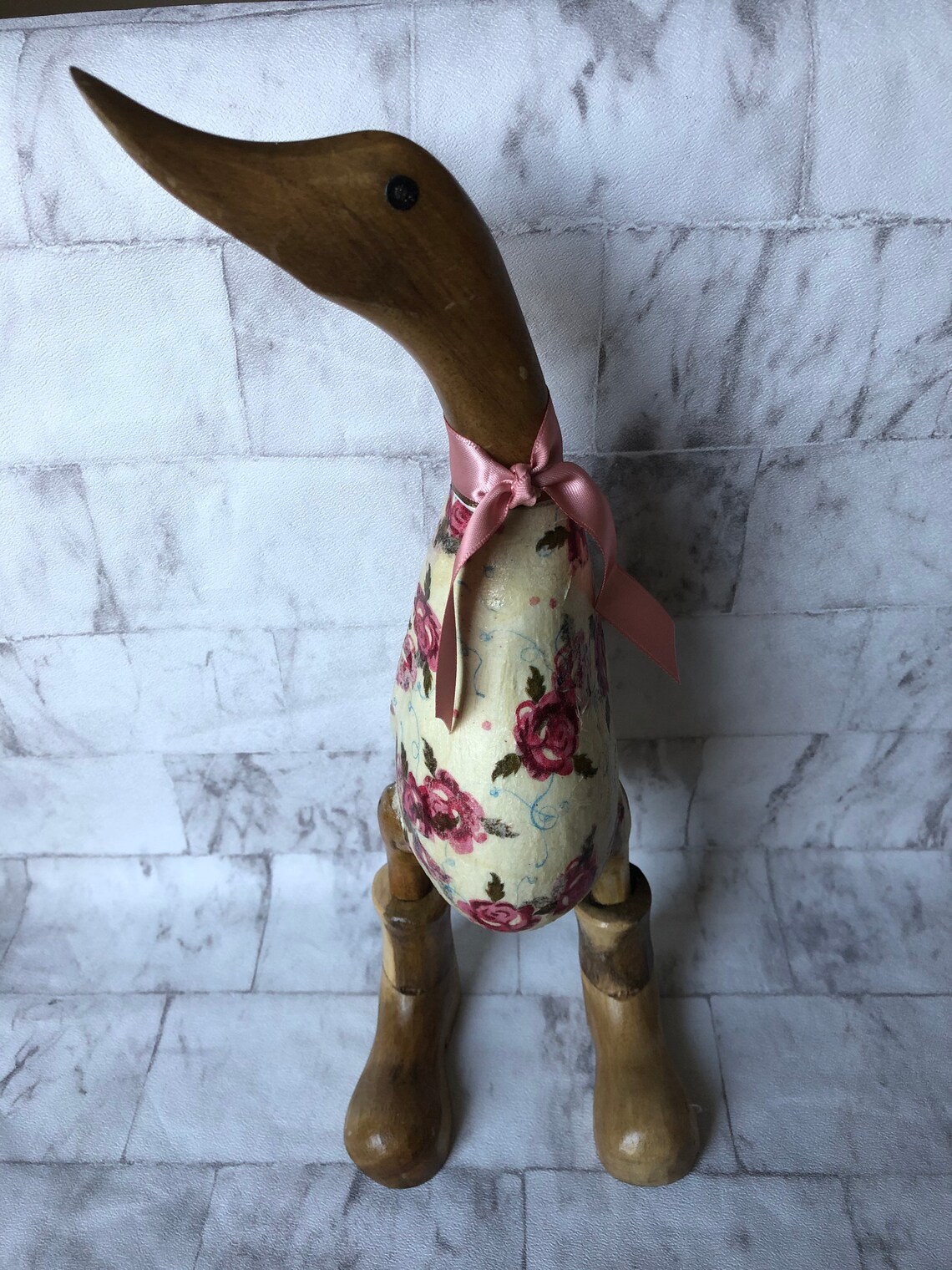 Decorated Wooden Ducks - Rose Floral Design *gift Sets Available* - Etsy