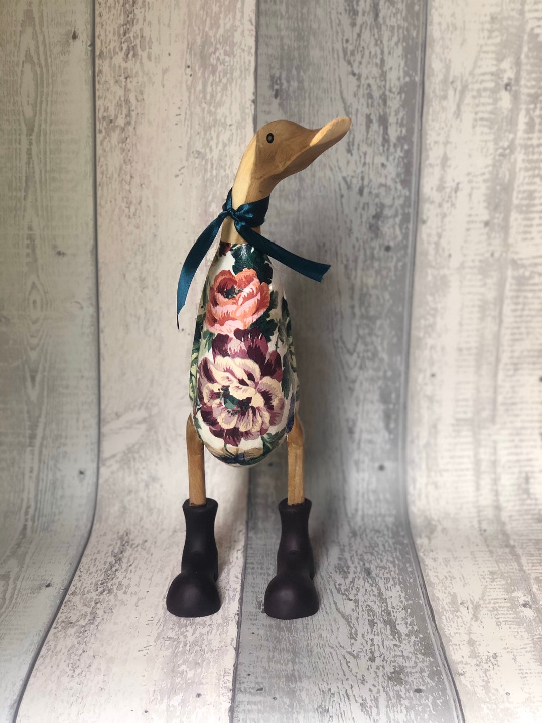 Decorated Wooden Ducks - Pink and Purple Floral Design *gift Sets ...