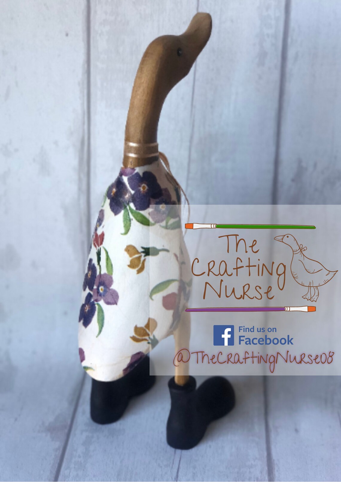 Decorated Wooden Ducks Floral Design gift Sets Available | Etsy