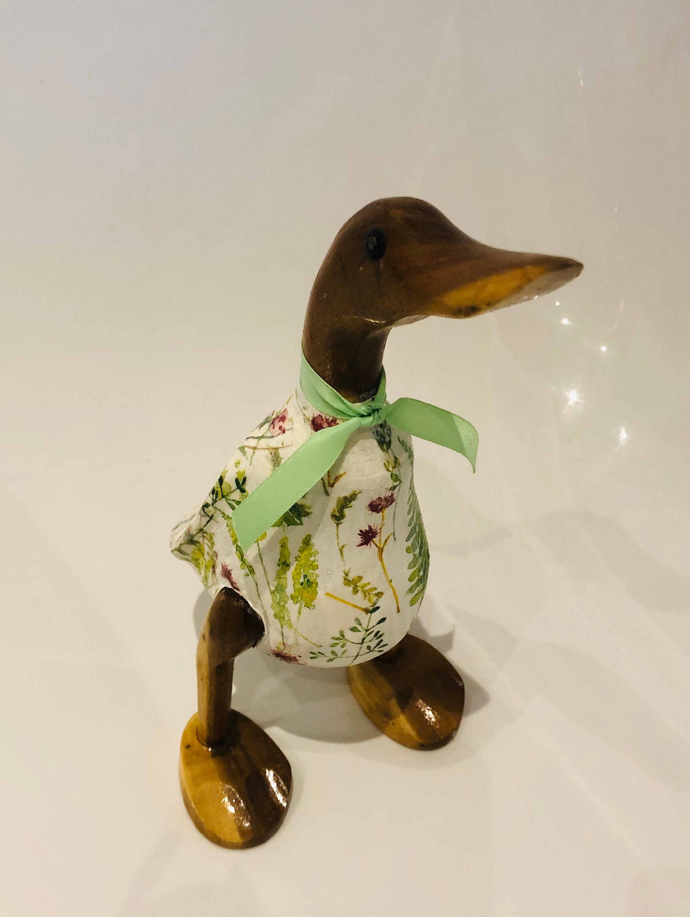 Decorated Wooden Ducks Green Floral Design Gift Sets | Etsy