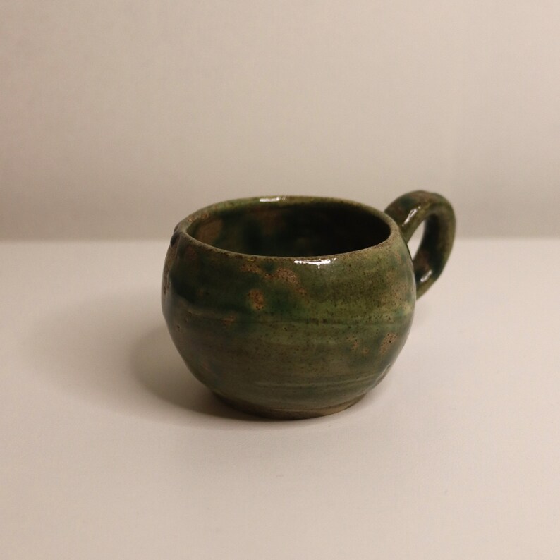 Green Ceramic Espresso Cup With Handle - Etsy